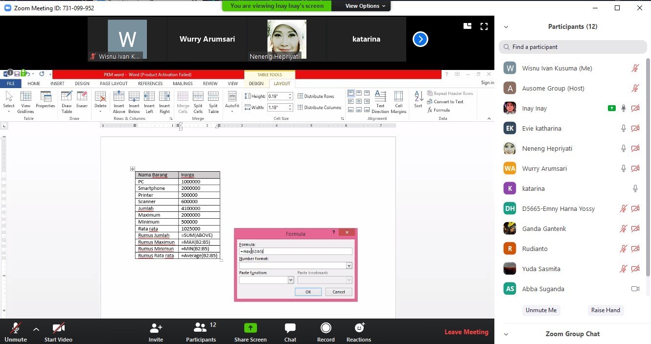 Pelatihan Microsoft Office 18 Maret 2020 Community Empowerment