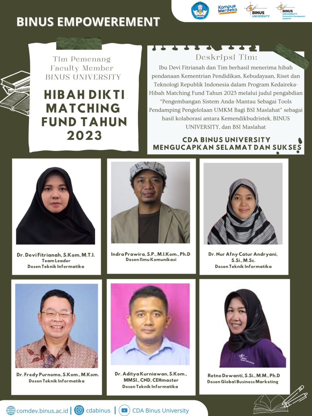 Pencapaian FM BINUS UNIVERSITY Berhasil Menerima Hibah Matching Fund ... Pencapaian FM BINUS UNIVERSITY Berhasil Menerima Hibah Matching Fund ...
